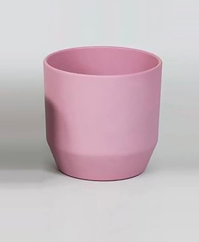 Portavaso in ceramica con base stretta diametro 21 alto 21 cm-Rosa | C & R