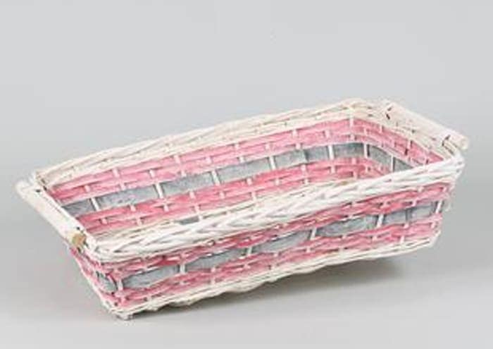 Cesti vuoto rettangolare vimini naturale bianco cm 61x43 h15 | C & R